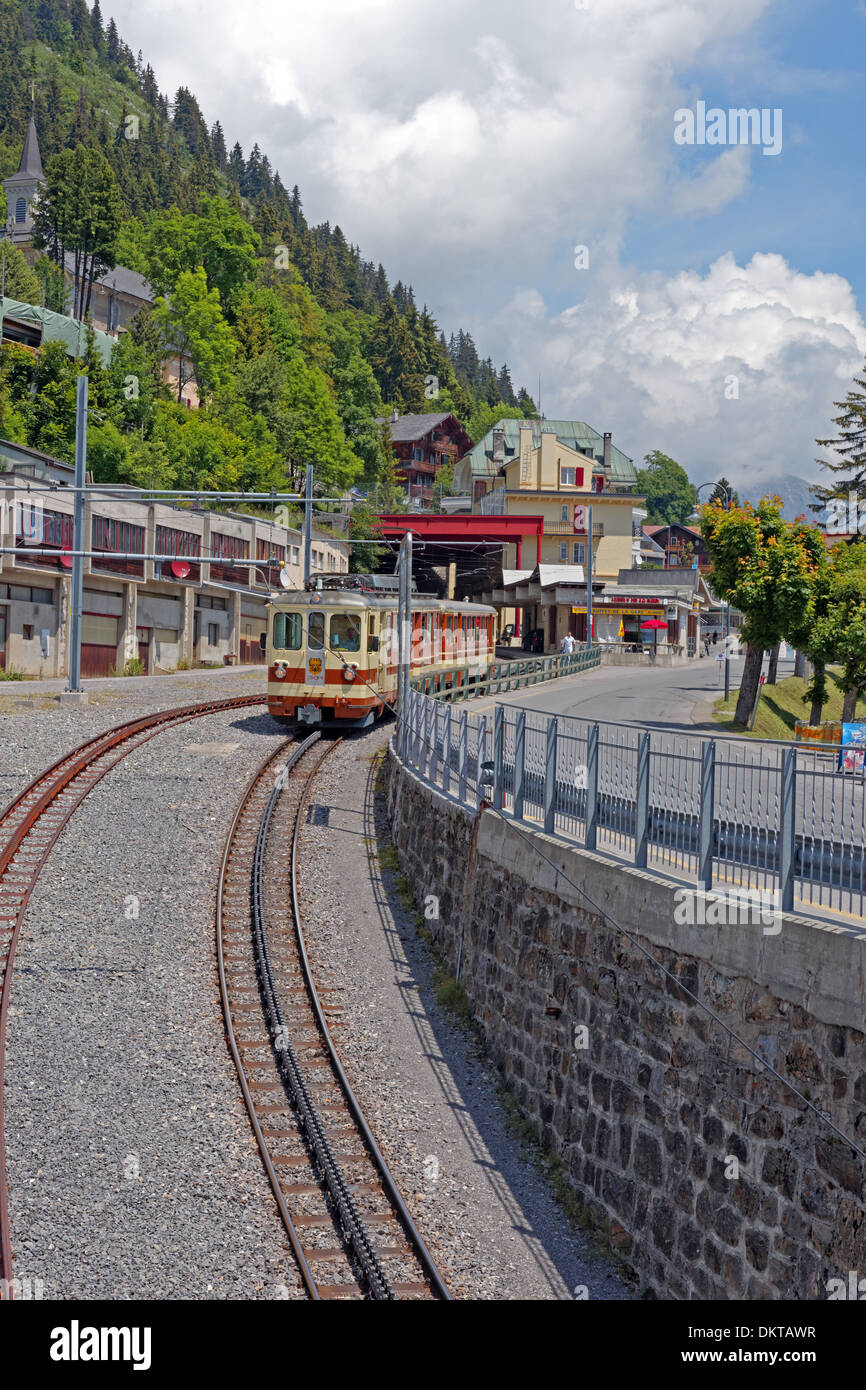 Europe Switzerland CH Vaud Leysin-Feydey Leysin Belvedere railway ...
