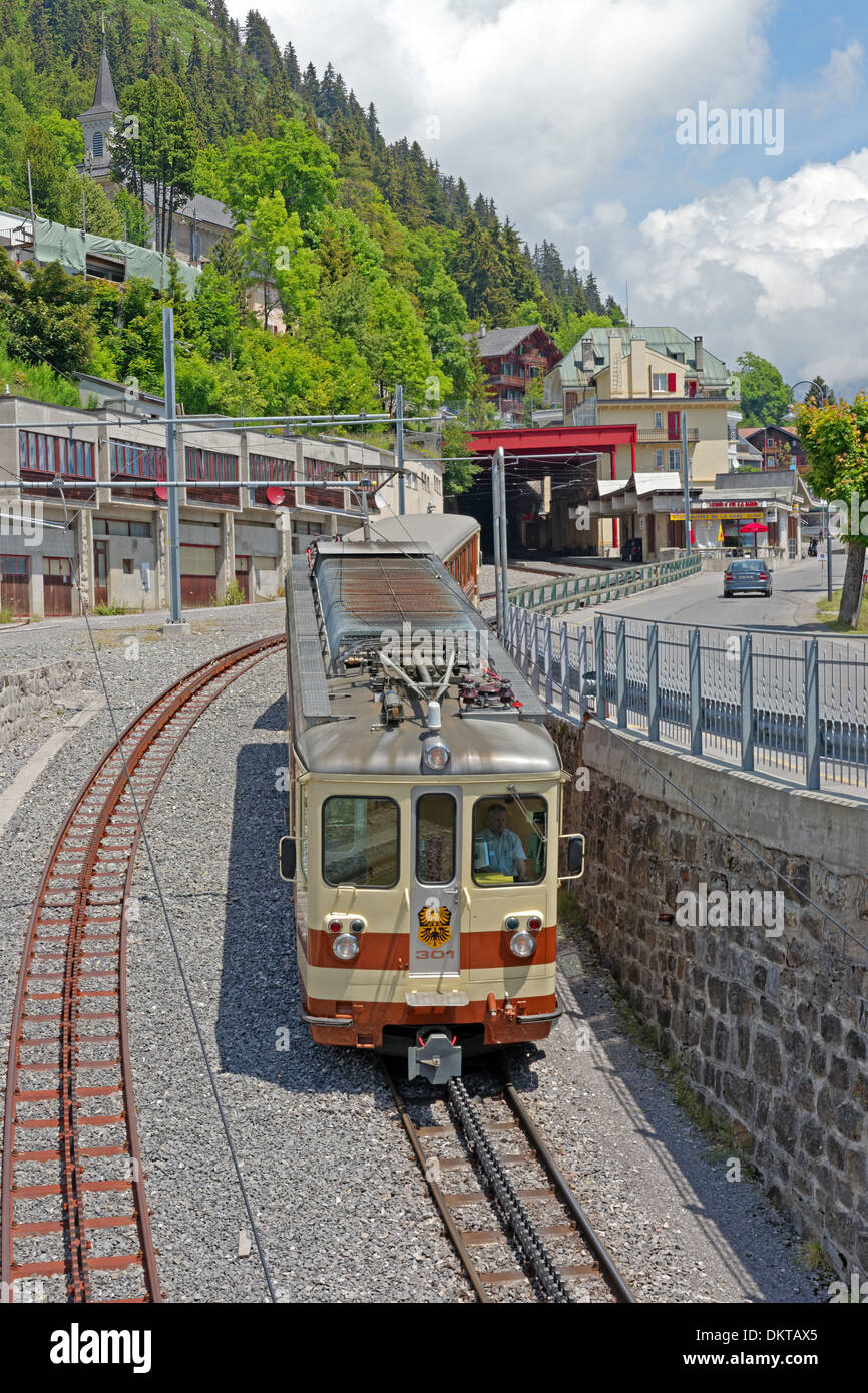 Europe Switzerland CH Vaud Leysin-Feydey Leysin Belvedere railway ...