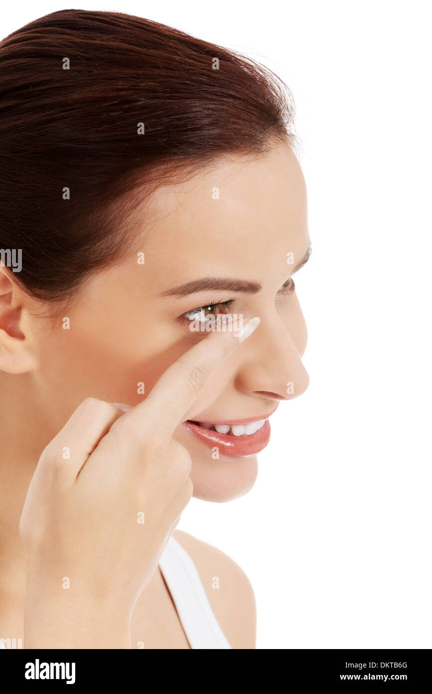 Put on contact lens hi-res stock photography and images - Alamy