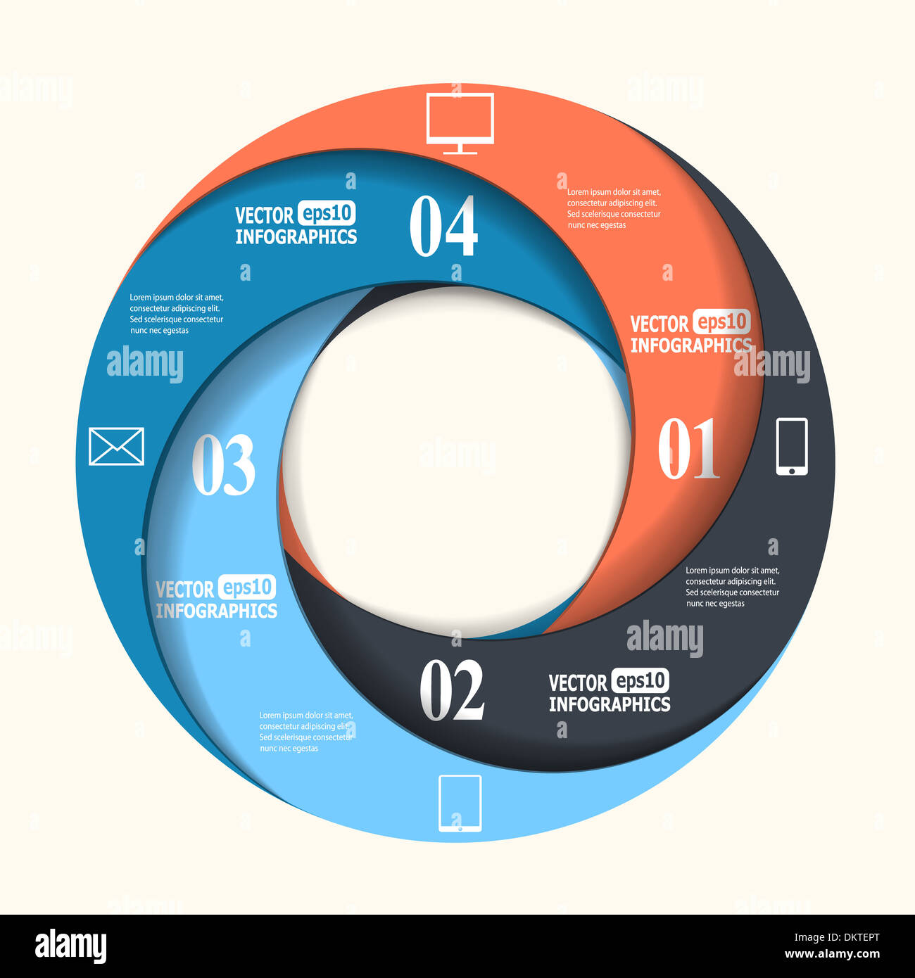 Abstract paper infographics in a circle shape. Vector eps10 ...