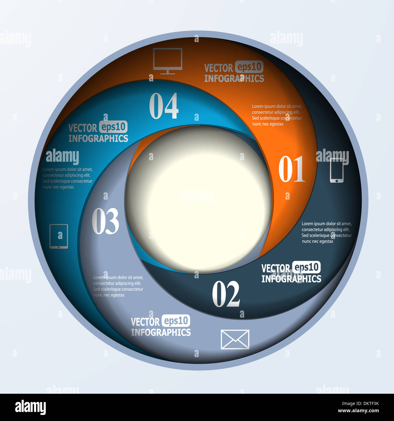 Abstract paper infographics in a circle shape. Vector eps10 ...