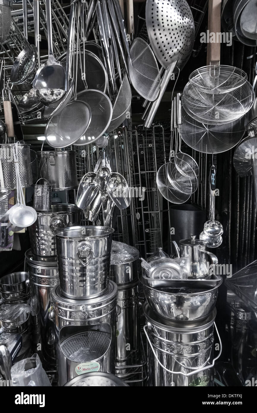 Vietnam, Hanoi, metal kitchen utensils Stock Photo - Alamy