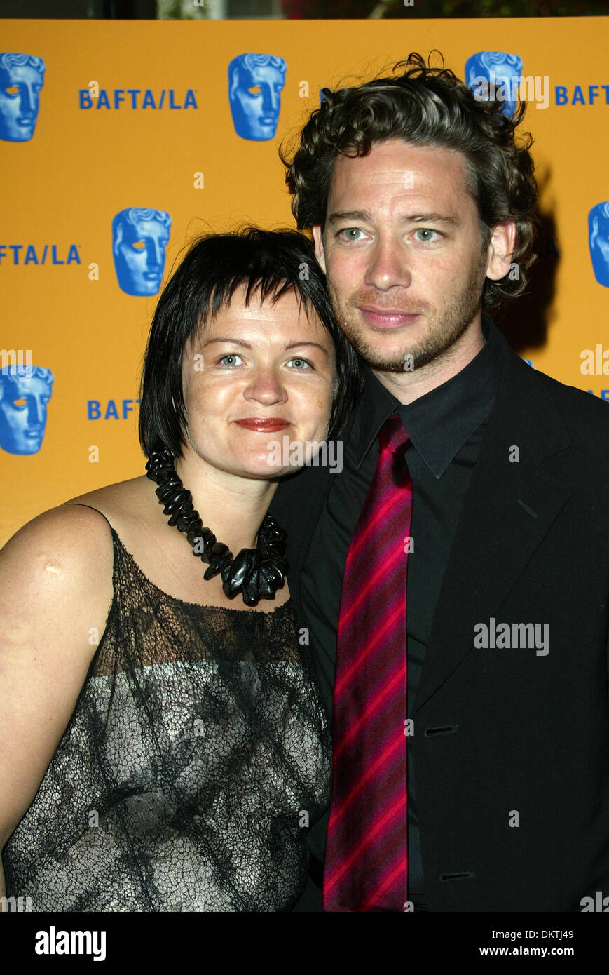 DEXTER FLETCHER & WIFE.ACTOR.HILLS, L.A USA.BEVERLY HILTON HOTEL ...