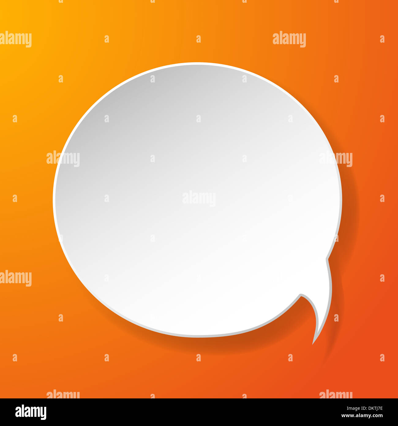 Abstract paper speech bubble on orange background. Vector eps10 ...