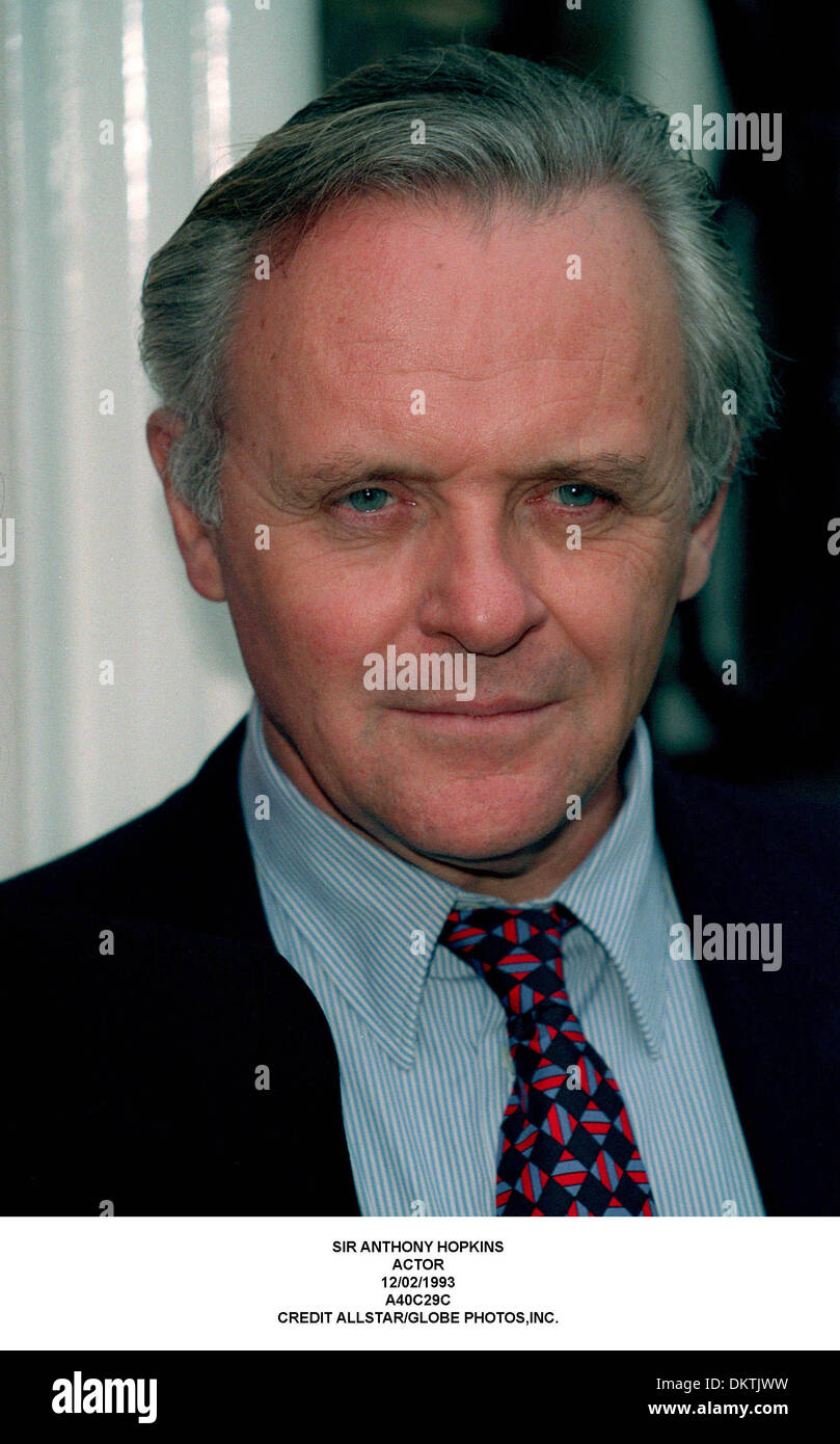 SIR ANTHONY HOPKINS.ACTOR.12/02/1993.A40C29C Stock Photo - Alamy