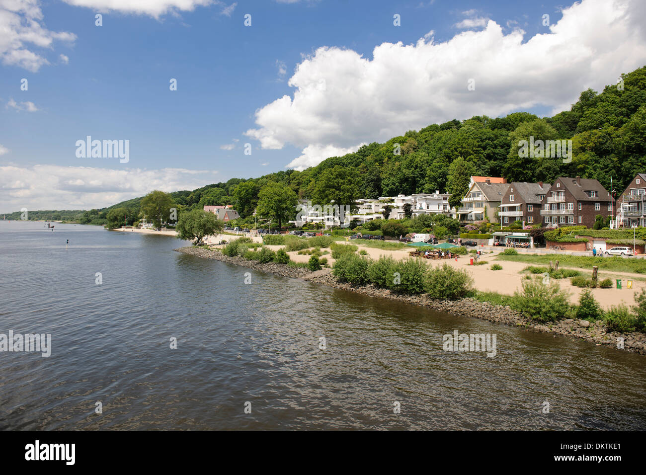 Beach path, Blankenese, Elbe, Altona district, suburbs, Hanseatic City ...