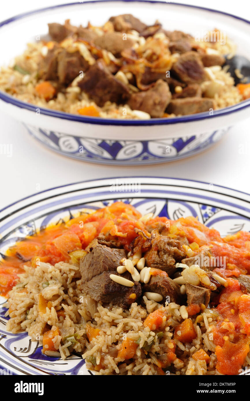 A traditional Saudi Arabian or Gulf Arab meat kabsa meal Stock Photo ...