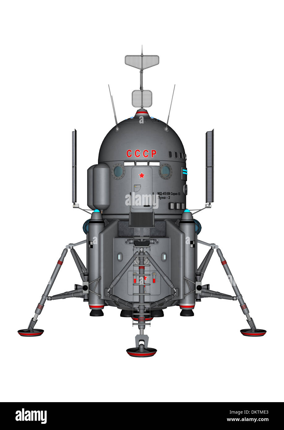 3D digital render of a Soviet moon lander isolated on white background Stock Photo - Alamy