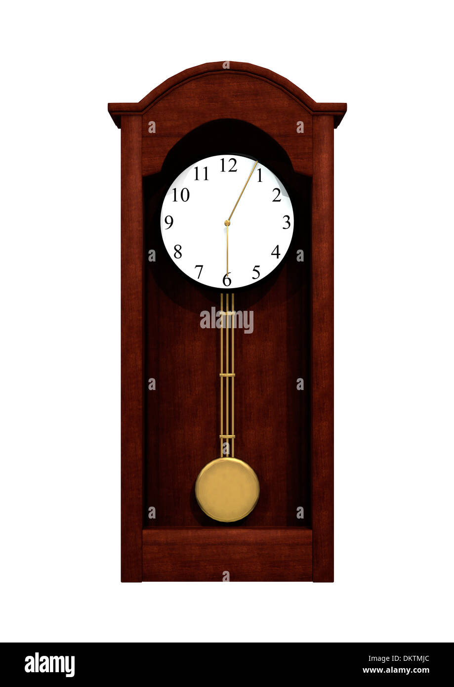 3D digital render of a standing clock isolated on white background ...