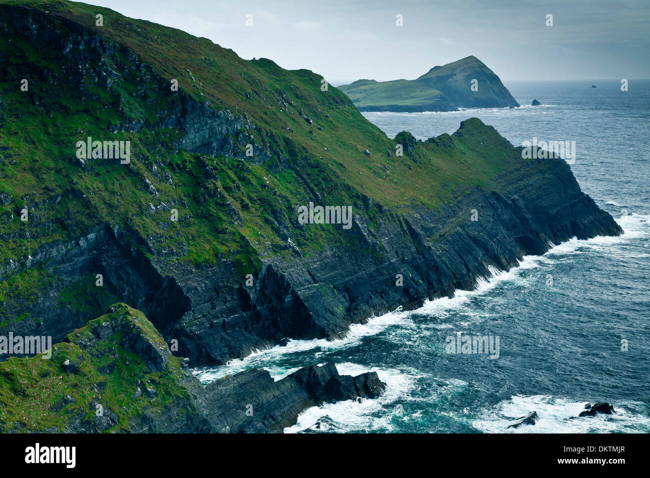 coastal landscape in the Skellig ring, Iveragh Peninsula. County Kerry ...