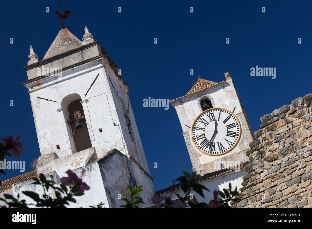 Clock tower & Bell tower of the 13th century Santa Maria do Castelo ...