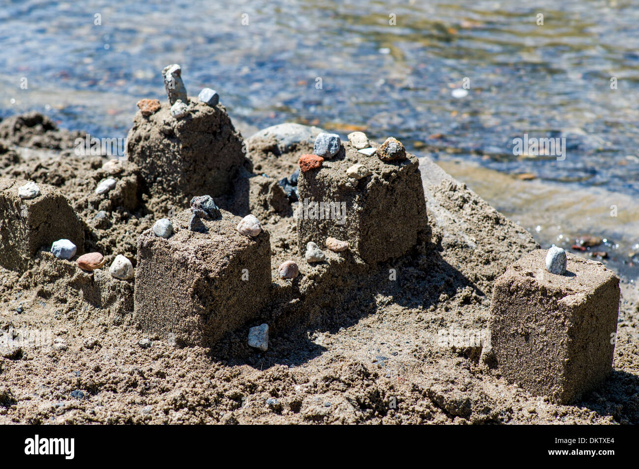 Sandcastles built on beach hi-res stock photography and images - Alamy