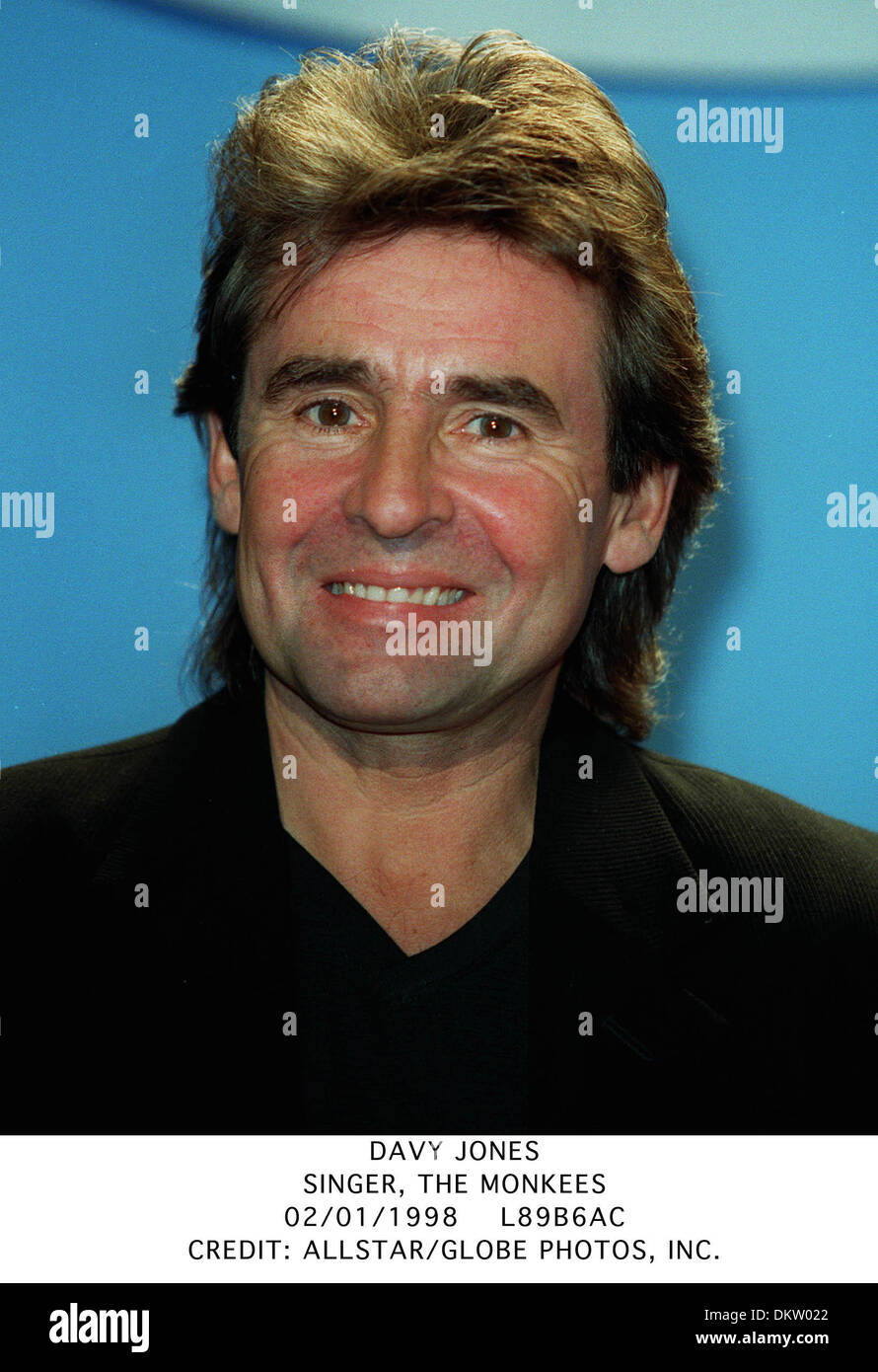 DAVY JONES.SINGER, THE MONKEES.02/01/1998.L89B6AC Stock Photo - Alamy
