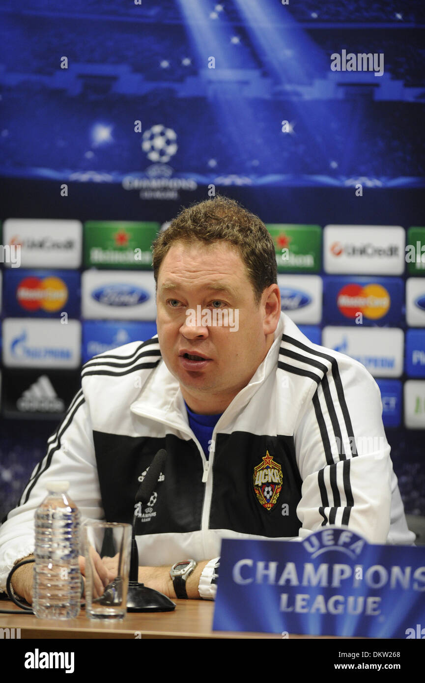 Pilsen, Czech Republic. 9th Dec, 2013. Leonid Slutsky, coach of CSKA ...