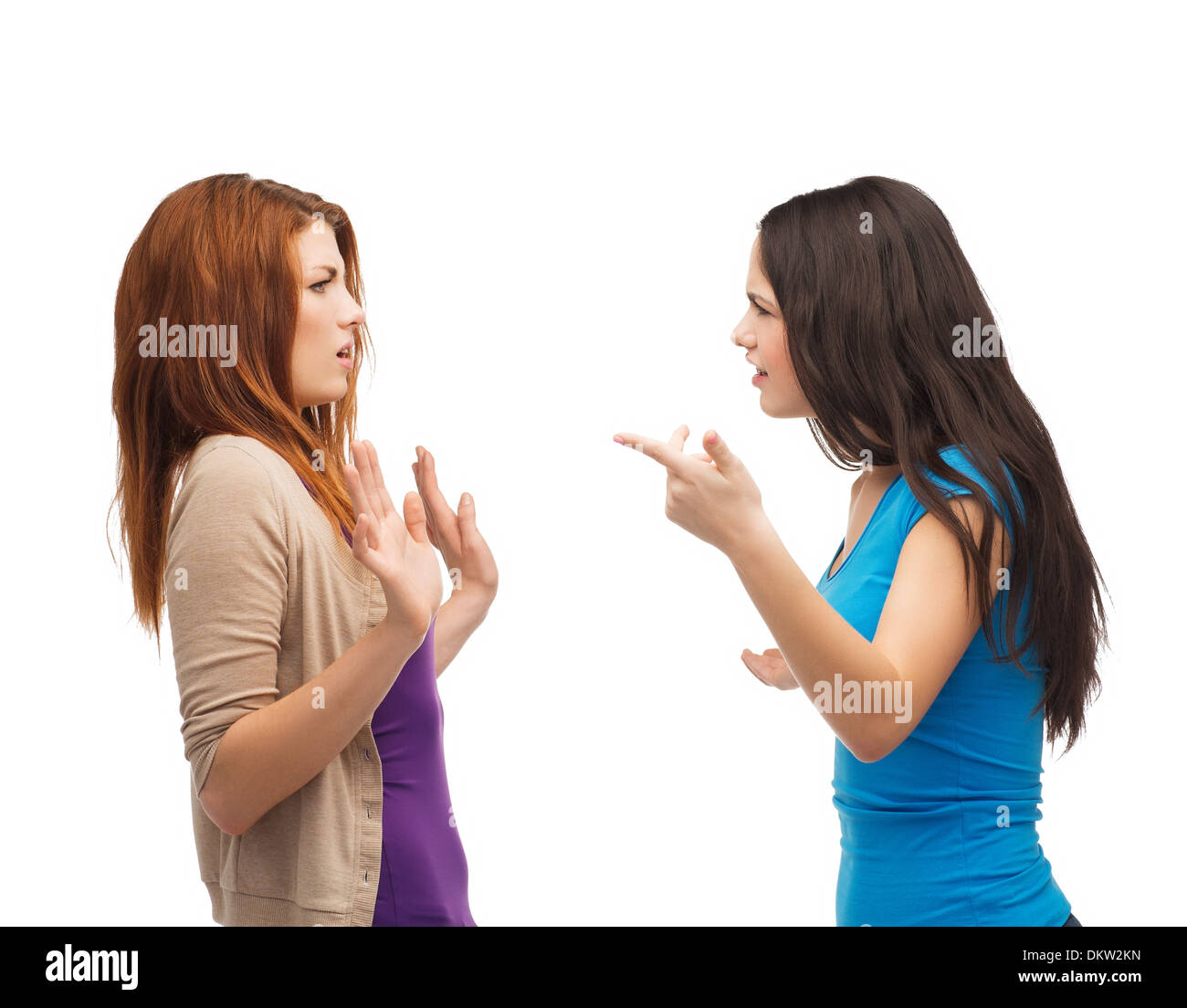 two teenagers having a fight Stock Photo - Alamy