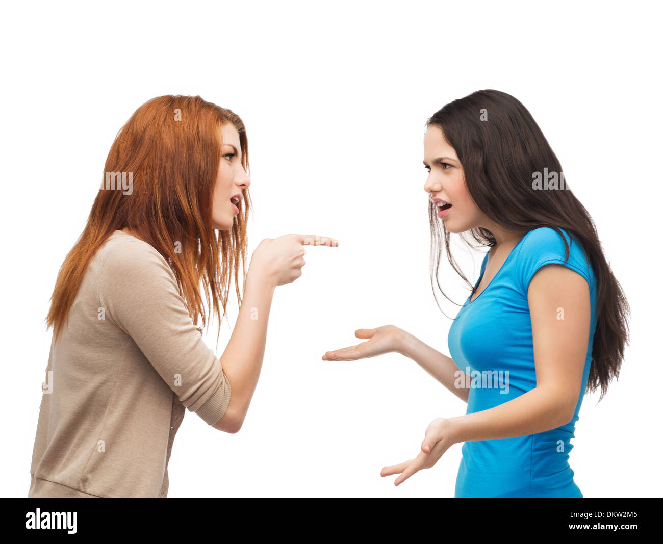 two teenagers having a fight Stock Photo - Alamy