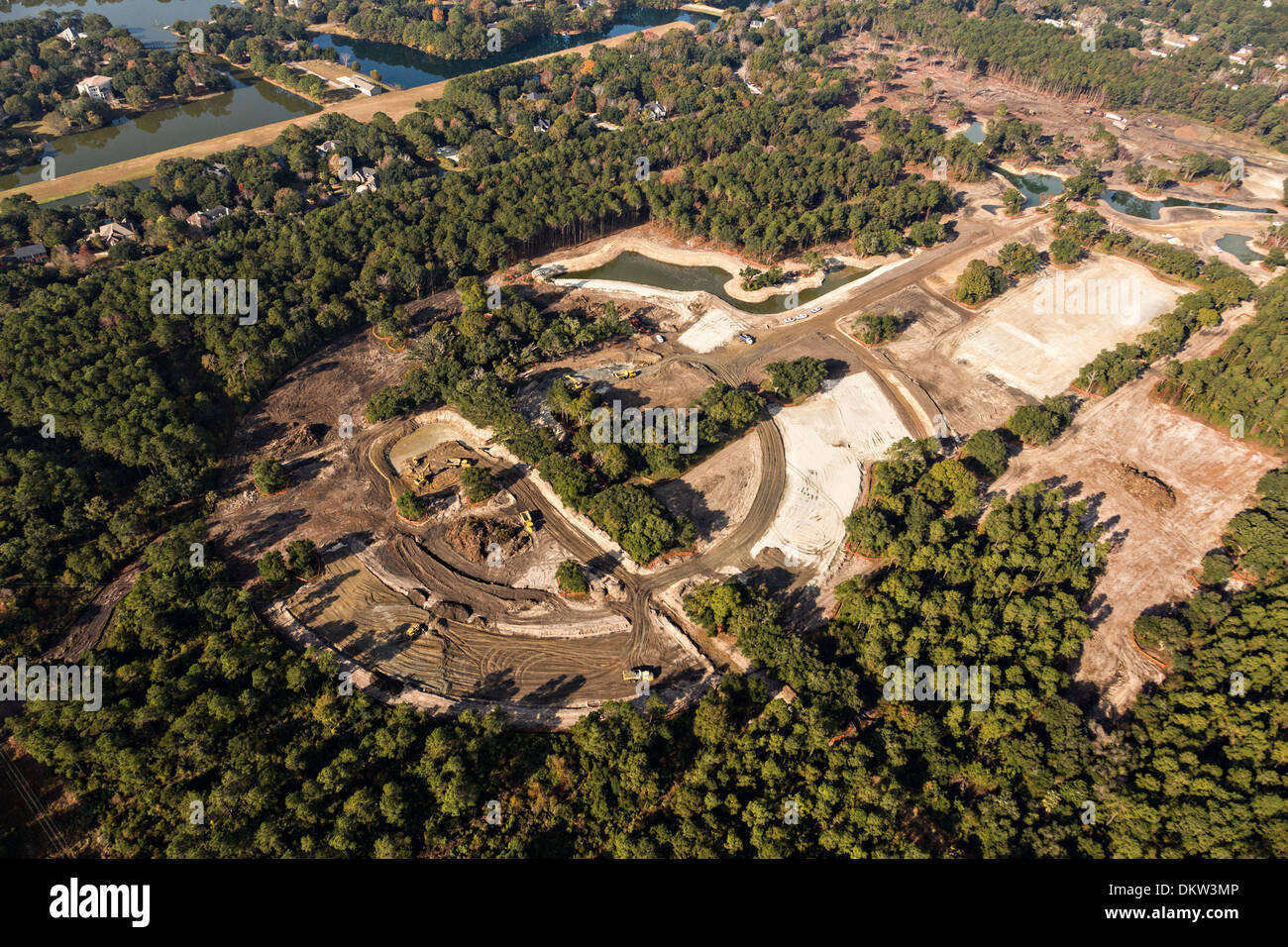 Aerial view of real estate development outside Charleston, SC Stock ...