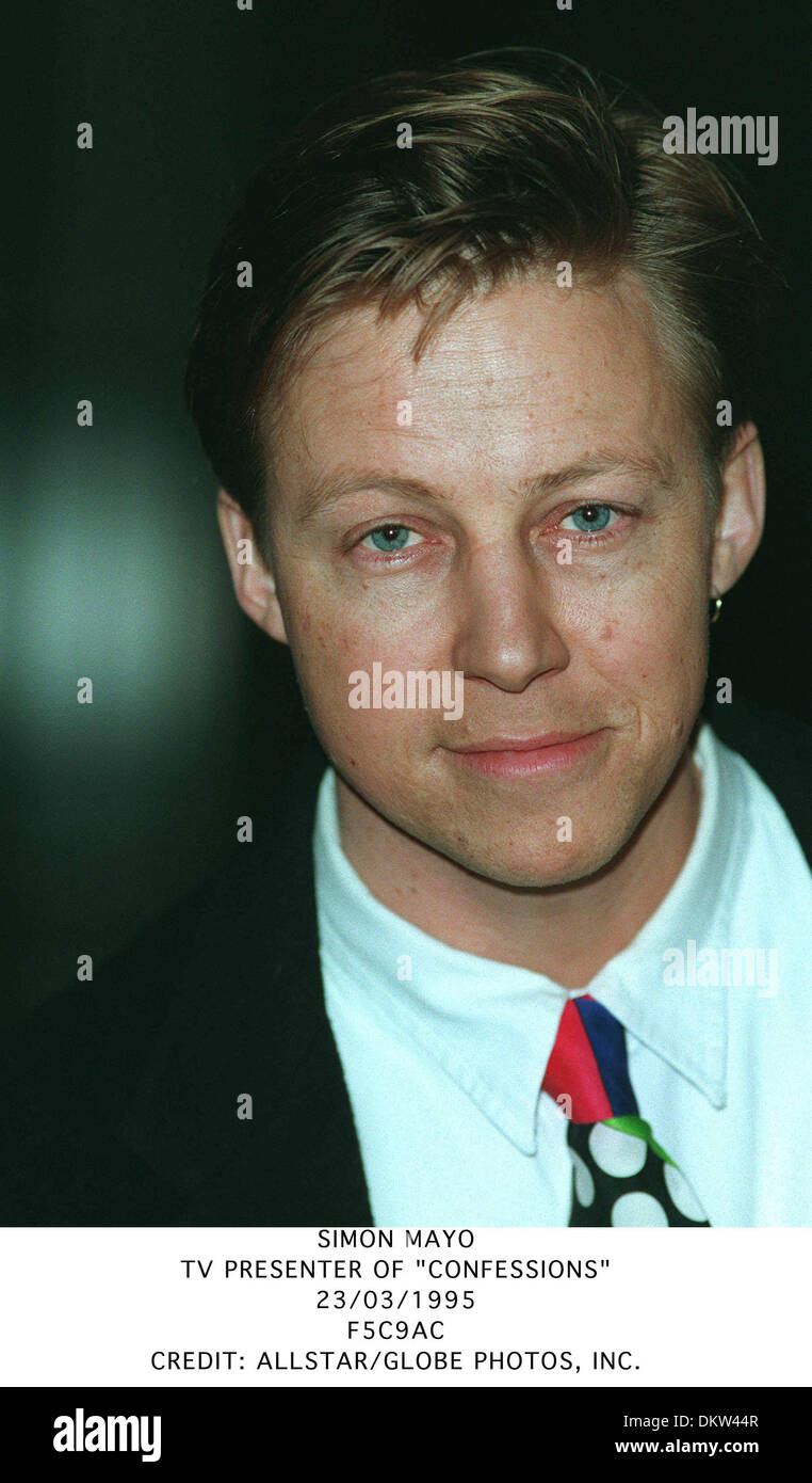 SIMON MAYO.TV PRESENTER OF ''CONFESSIONS''.23/03/1995.F5C9AC Stock ...