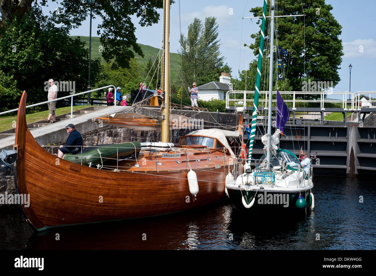 Boats and yachts pass through Neptune's staircase on the Caledonian ...