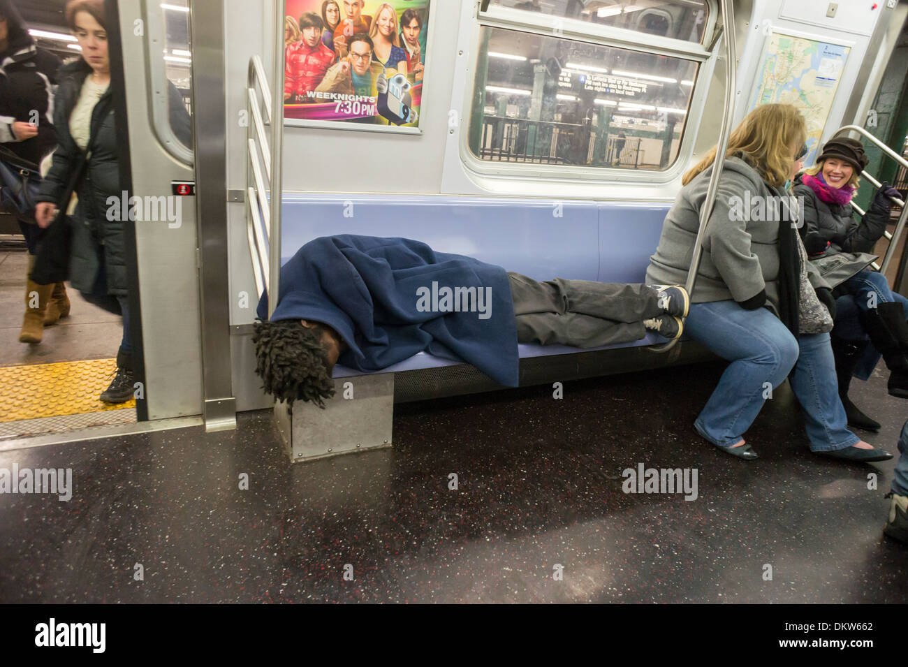 Homeless man belongings on subway hi-res stock photography and images ...