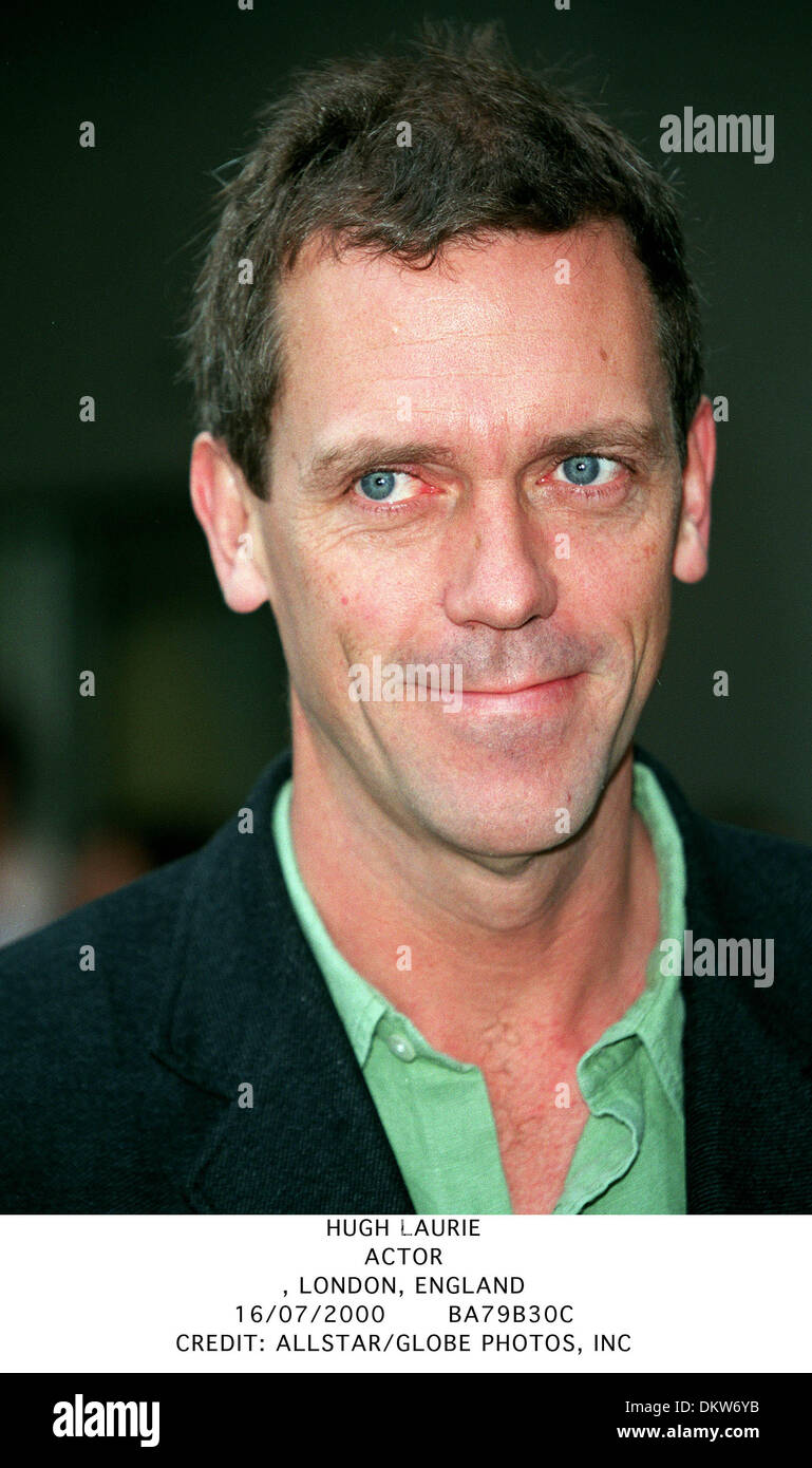July 16, 2000 - LONDON, ENGLAND - HUGH LAURIE.ACTOR., LONDON, ENGLAND ...