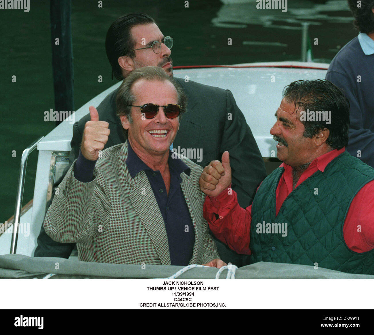 JACK NICHOLSON.THUMBS UP ! VENICE FILM FEST.11/09/1994.D44C9C Stock ...