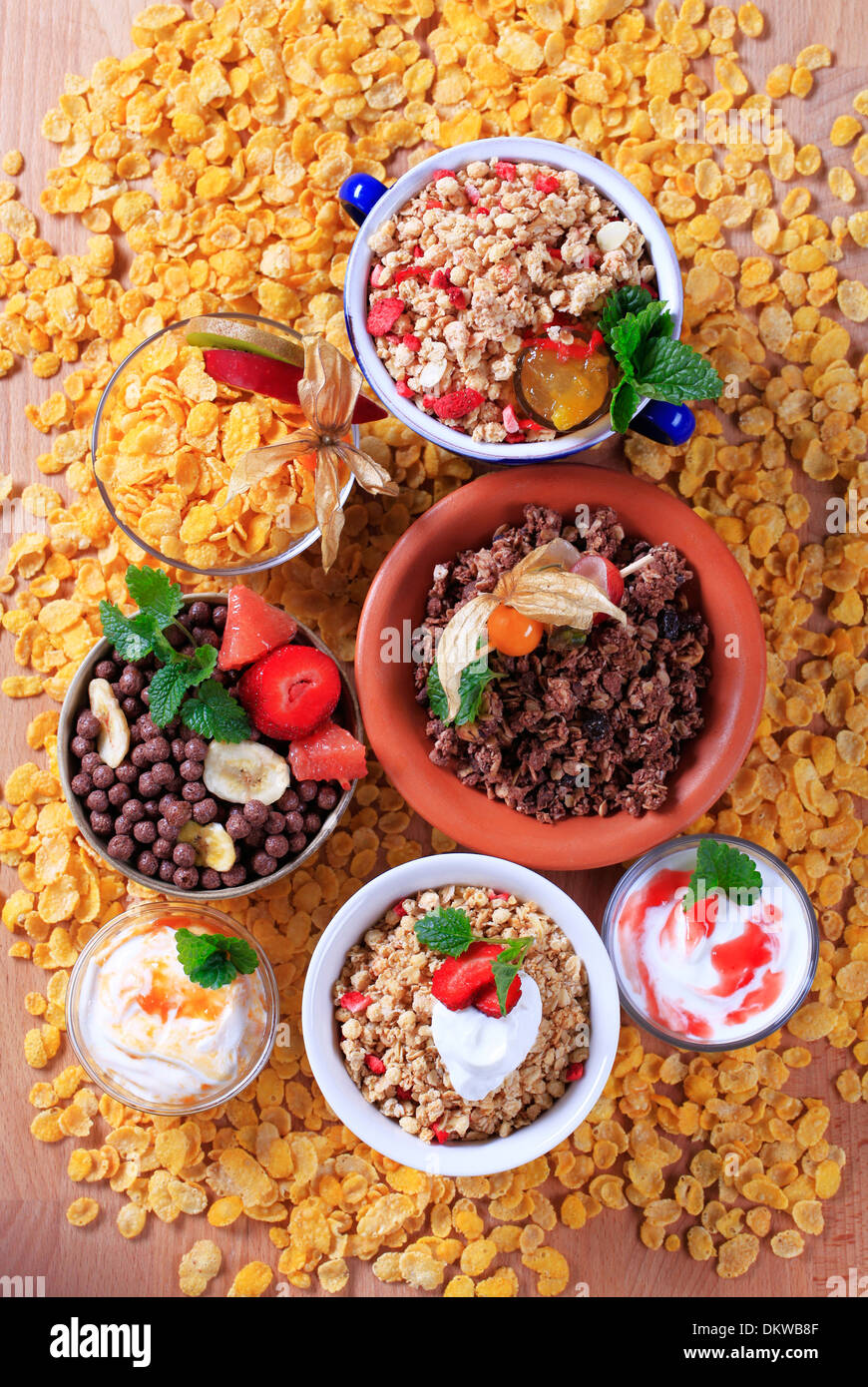 Overhead breakfast cereal hi-res stock photography and images - Alamy