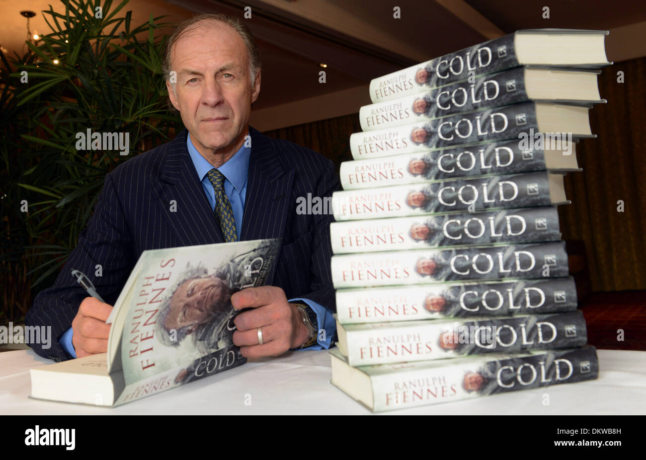 Sir Ranulph Fiennes signing copies of his new book 'Cold' Stock Photo ...