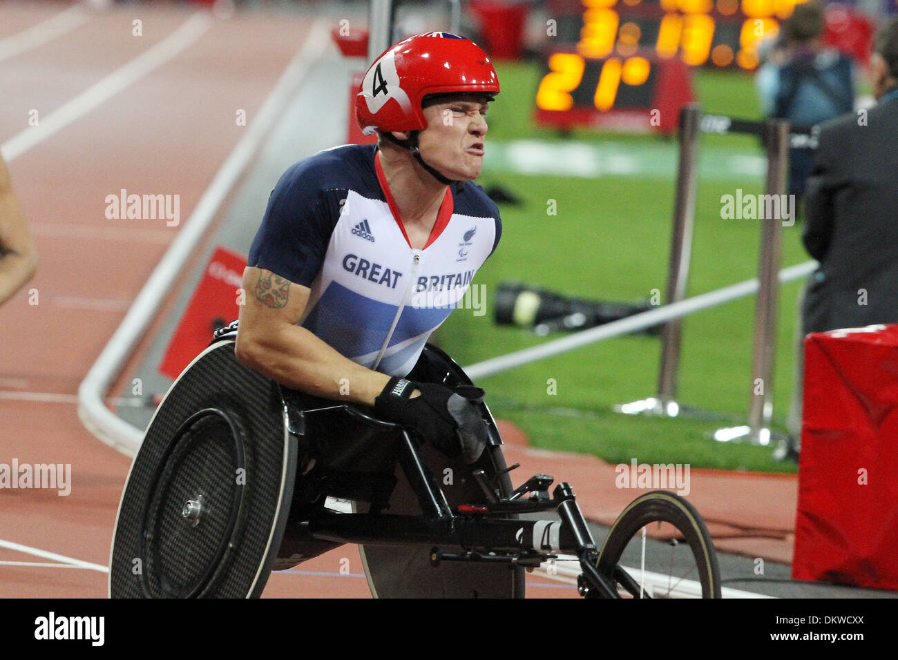 David Weir after winning the mens 1500m - T54 in the Olympic stadium at ...