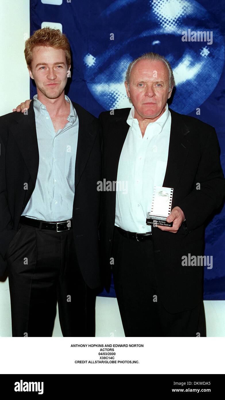 Mar. 4, 2000 - ANTHONY HOPKINS, EDWARD NORTON.ACTORS.04/03/2000.X38C14C ...