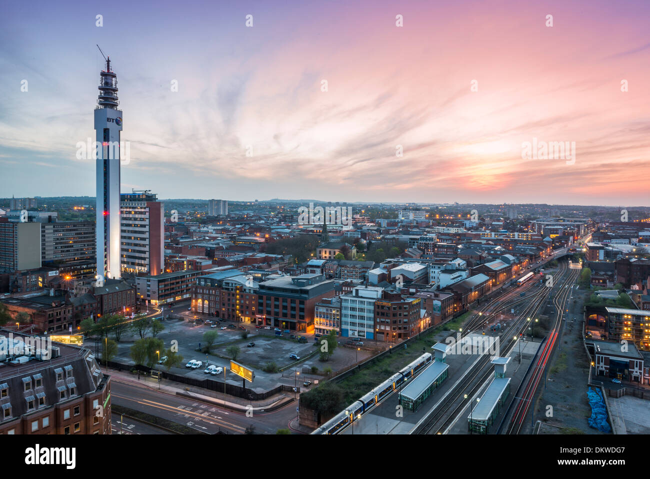 Aerial of the Jewellery Quarter at sunset, Birmingham Stock Photo - Alamy