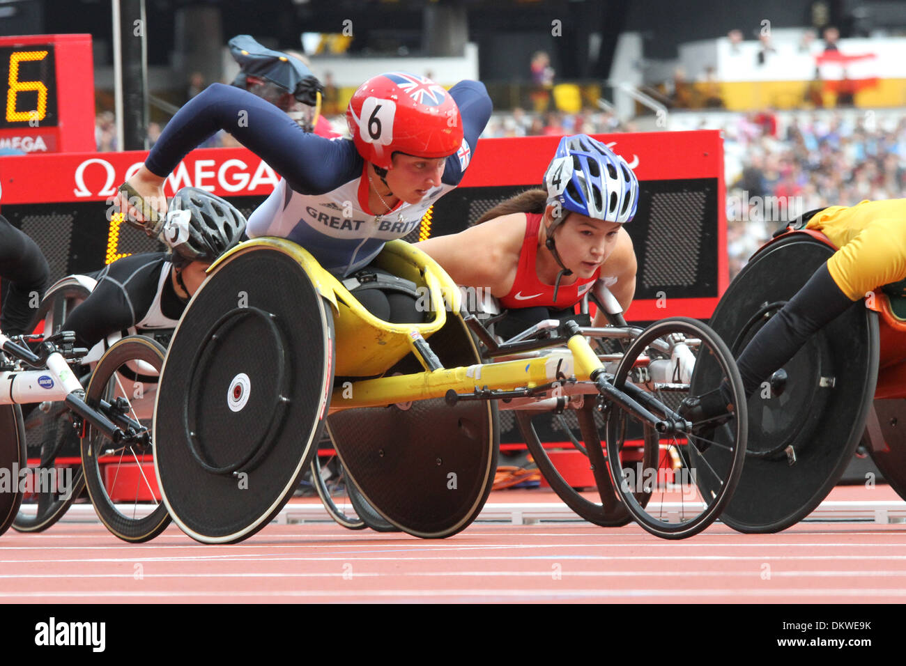 Shelly Woods (GB) in the womens 5000m T54 in the Olympic stadium at the ...