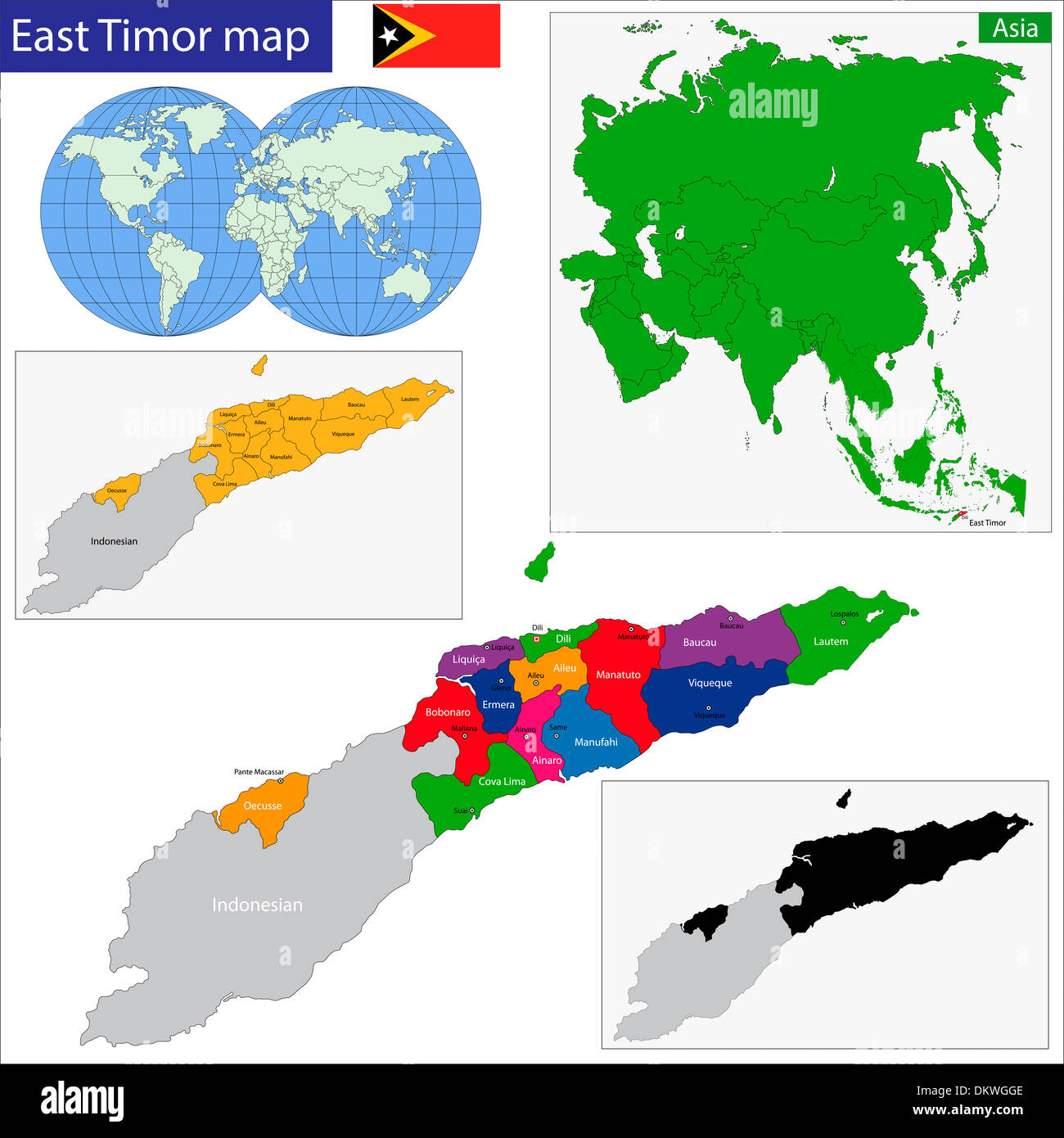 East Timor map Stock Photo - Alamy