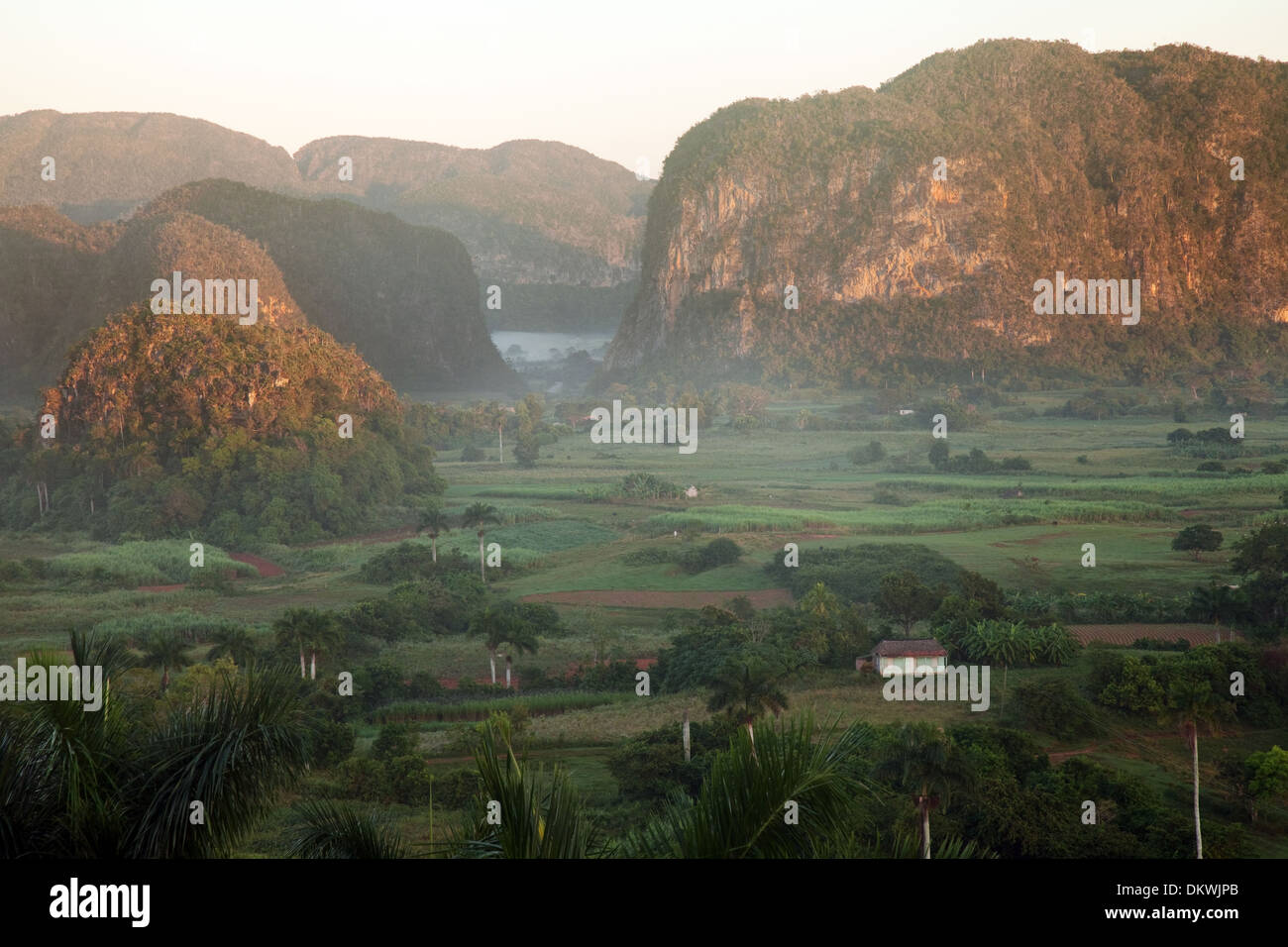 Vinales valley, Cuba at sunrise, Cuban countryside, with limestone ...