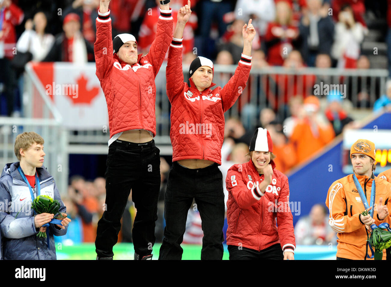 Team Canada Olympic Gold Medal Ceremony High Resolution Stock ...