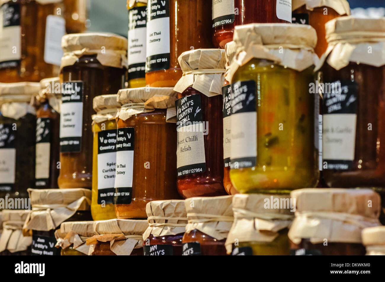 Chutney stall chutneys hi-res stock photography and images - Alamy