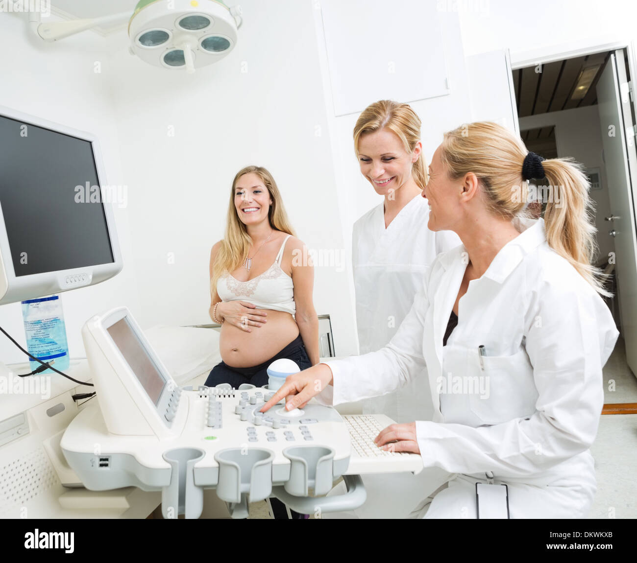 Gynecologists Using Ultrasound Machine In Clinic Stock Photo - Alamy