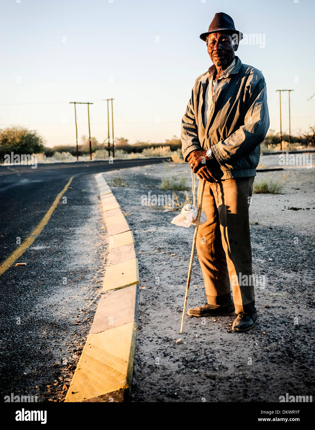 Maun, Botswana African man standing by the road Stock Photo - Alamy
