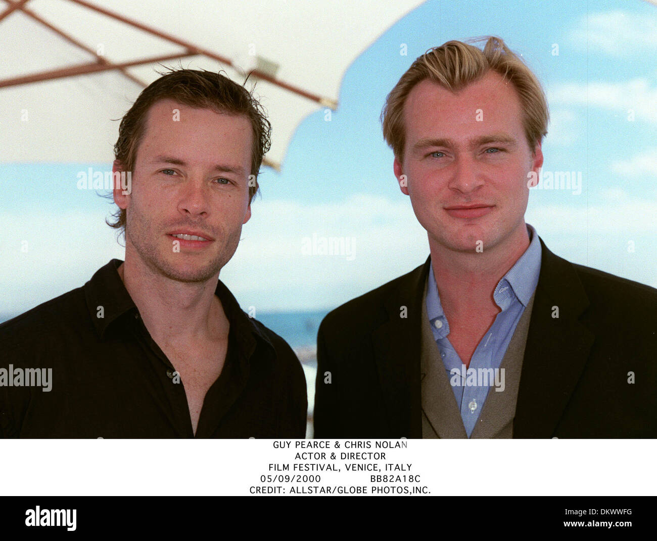 Sept. 5, 2000 - FILM FESTIVAL, VENICE, ITALY - GUY PEARCE & CHRIS NOLAN ...