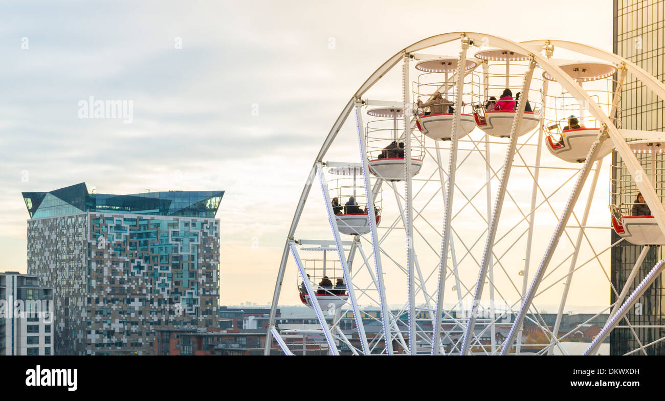 The ferris wheel in Centenary Square, with the Cube in the background ...