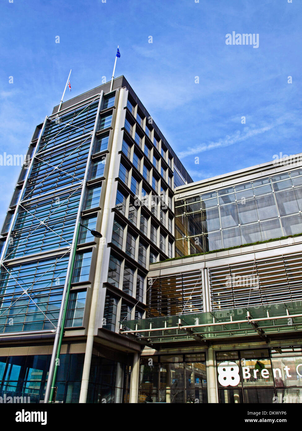 View of the Brent Civic Centre, Wembley, London Borough of Brent ...