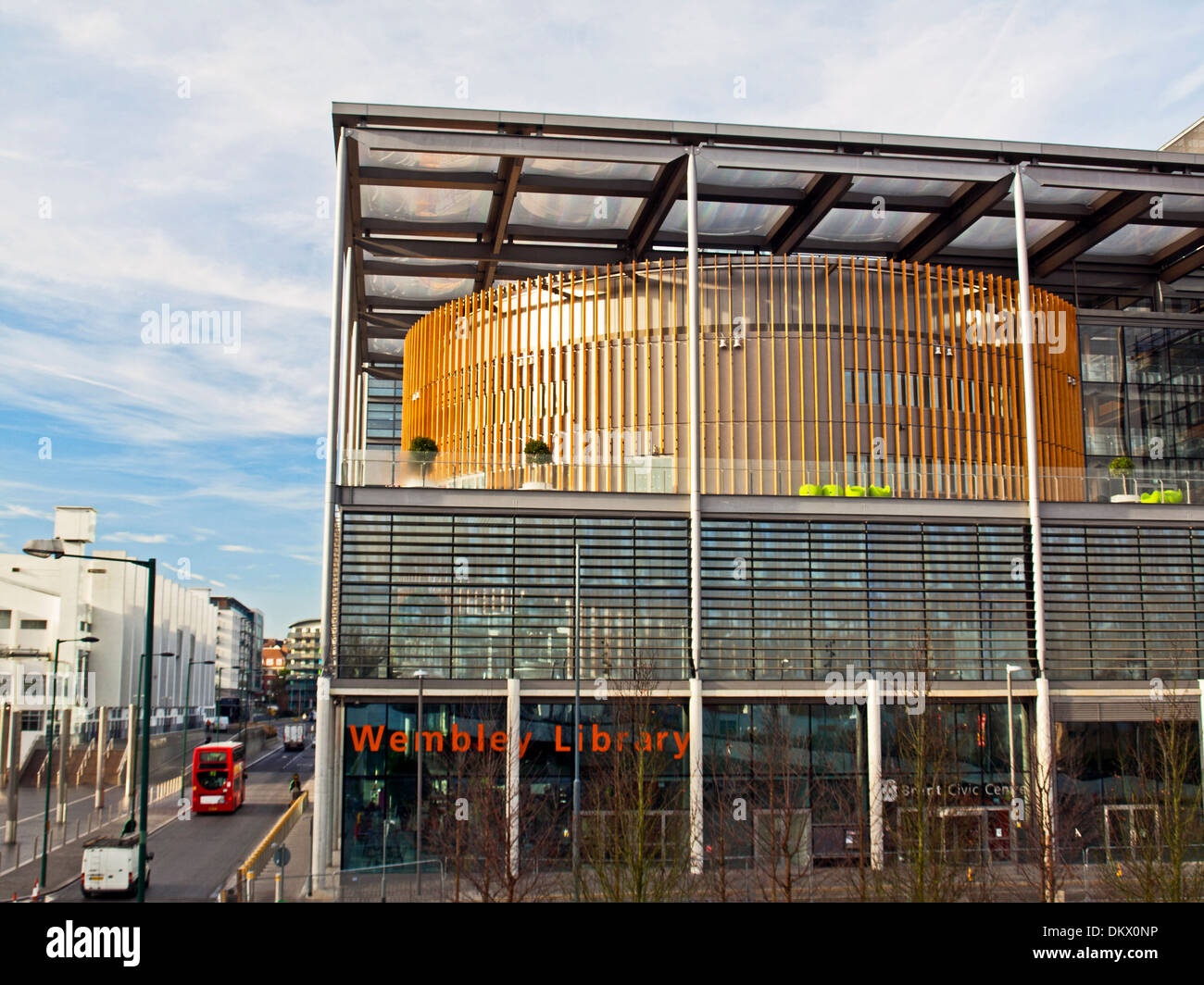 View of the Wembley Library at the Brent Civic Centre, Wembley, London ...