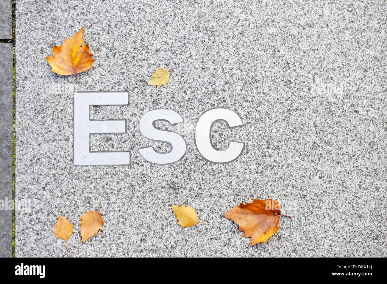 ESC sign on granite slab Stock Photo - Alamy