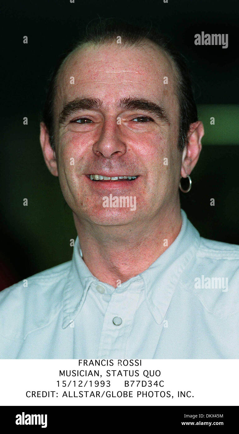 FRANCIS ROSSI.MUSICIAN, STATUS QUO.15/12/1993.B77D34C Stock Photo - Alamy
