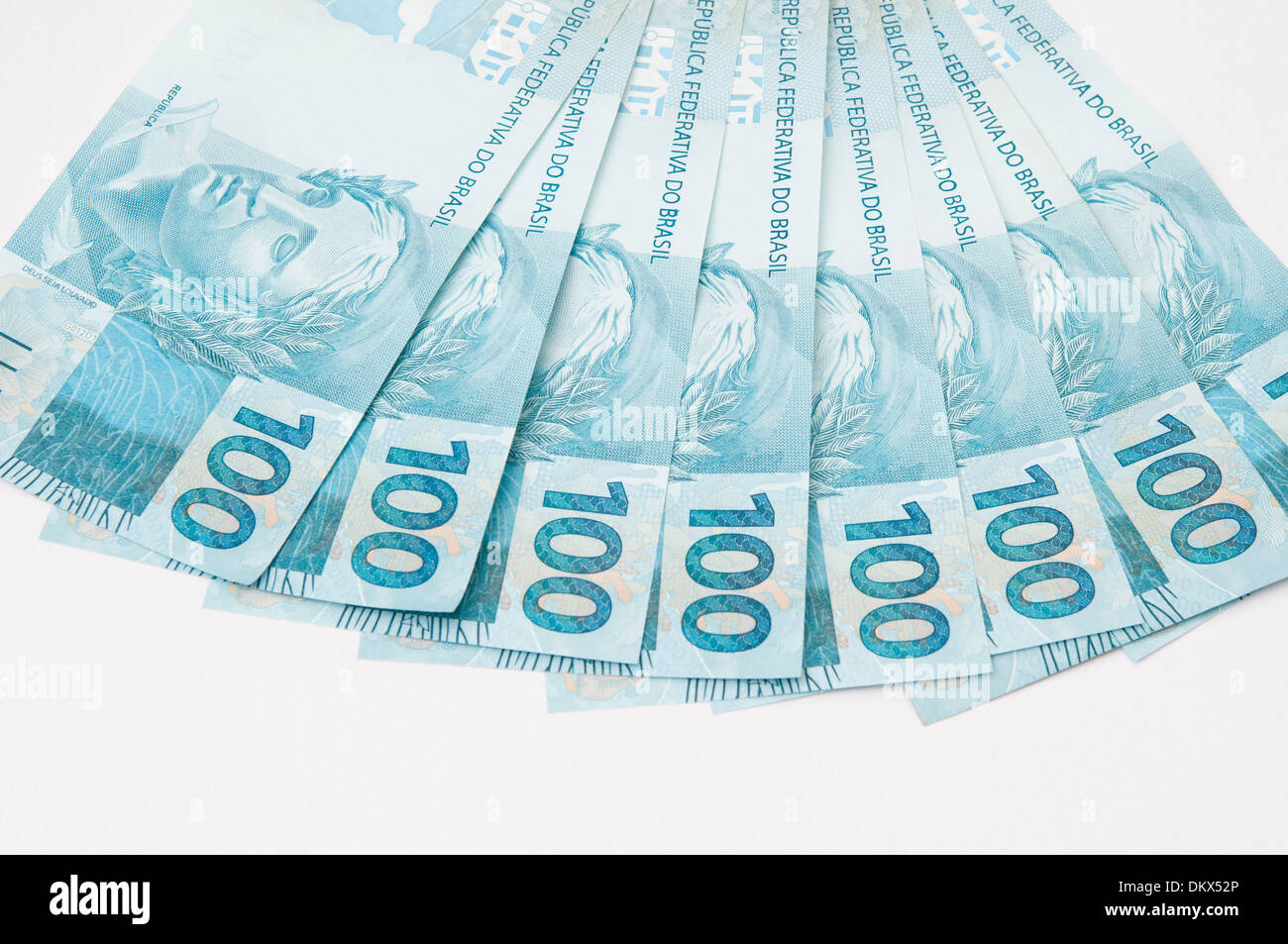 The brazilian currency on white background (Real Stock Photo - Alamy