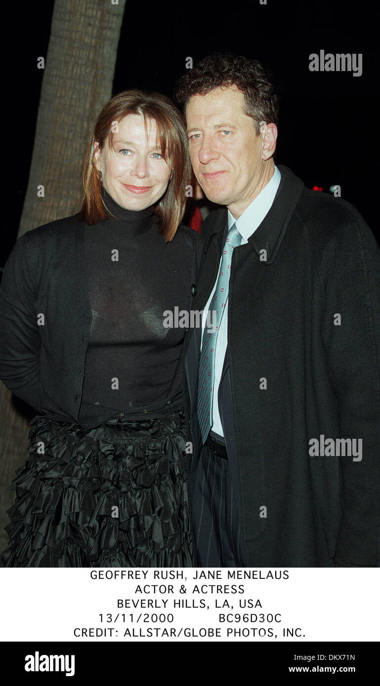 Nov. 13, 2000 - BEVERLY HILLS, LA, USA - GEOFFREY RUSH, JANE MENELAUS ...