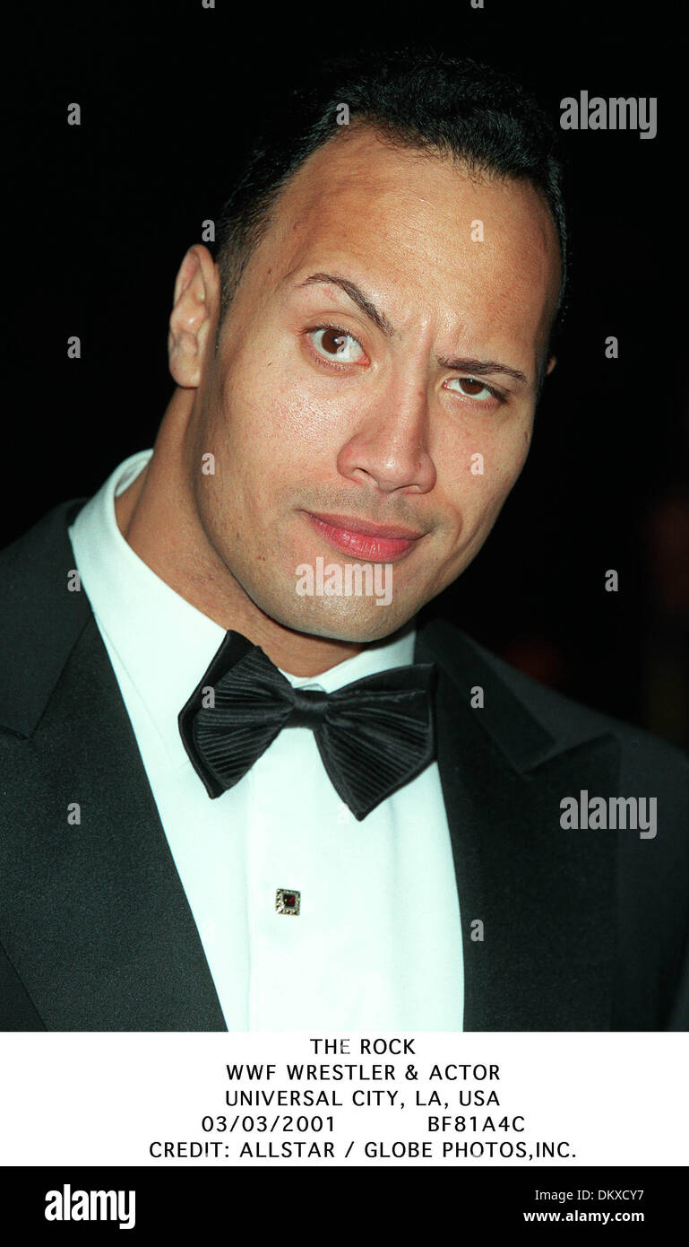 THE ROCK.WWF WRESTLER & ACTOR.UNIVERSAL , LA, USA.03/03/2001.BF81A4C ...
