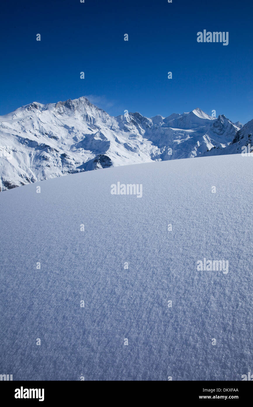 Switzerland Europe winter canton Valais Zinal Val d'Anniviers mountain ...