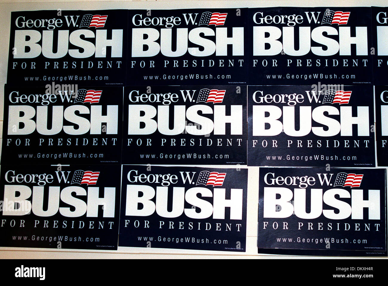 GEORGE W. BUSH CAMPAIGN POSTER.US PRESIDENTIAL CAMPAIGN.22/02/2000.U8A9 ...