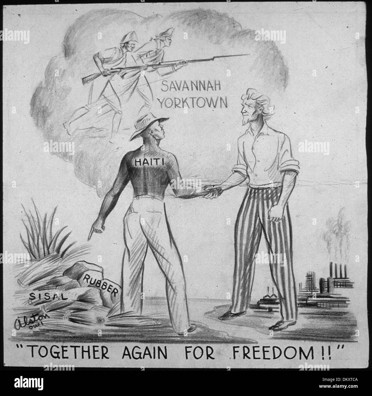 The caption 'TOGETHER AGAIN FOR FREEDOM5E' depicts a message or slogan ...